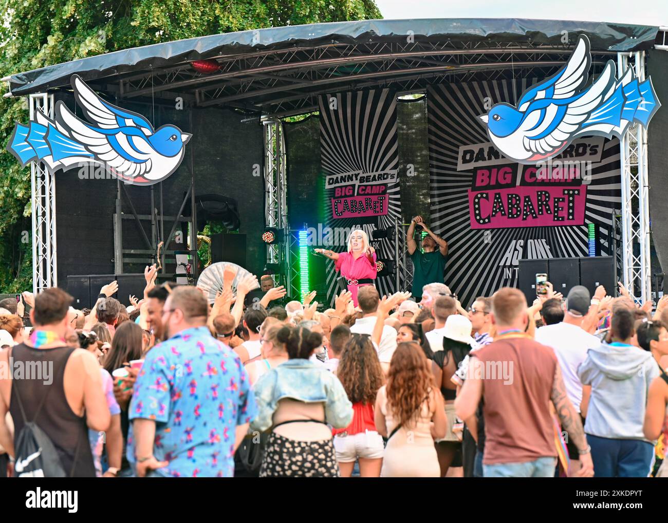 LONDON, ENGLAND - JULY 21 2024: Baga Chipz, English drag queen performs ...