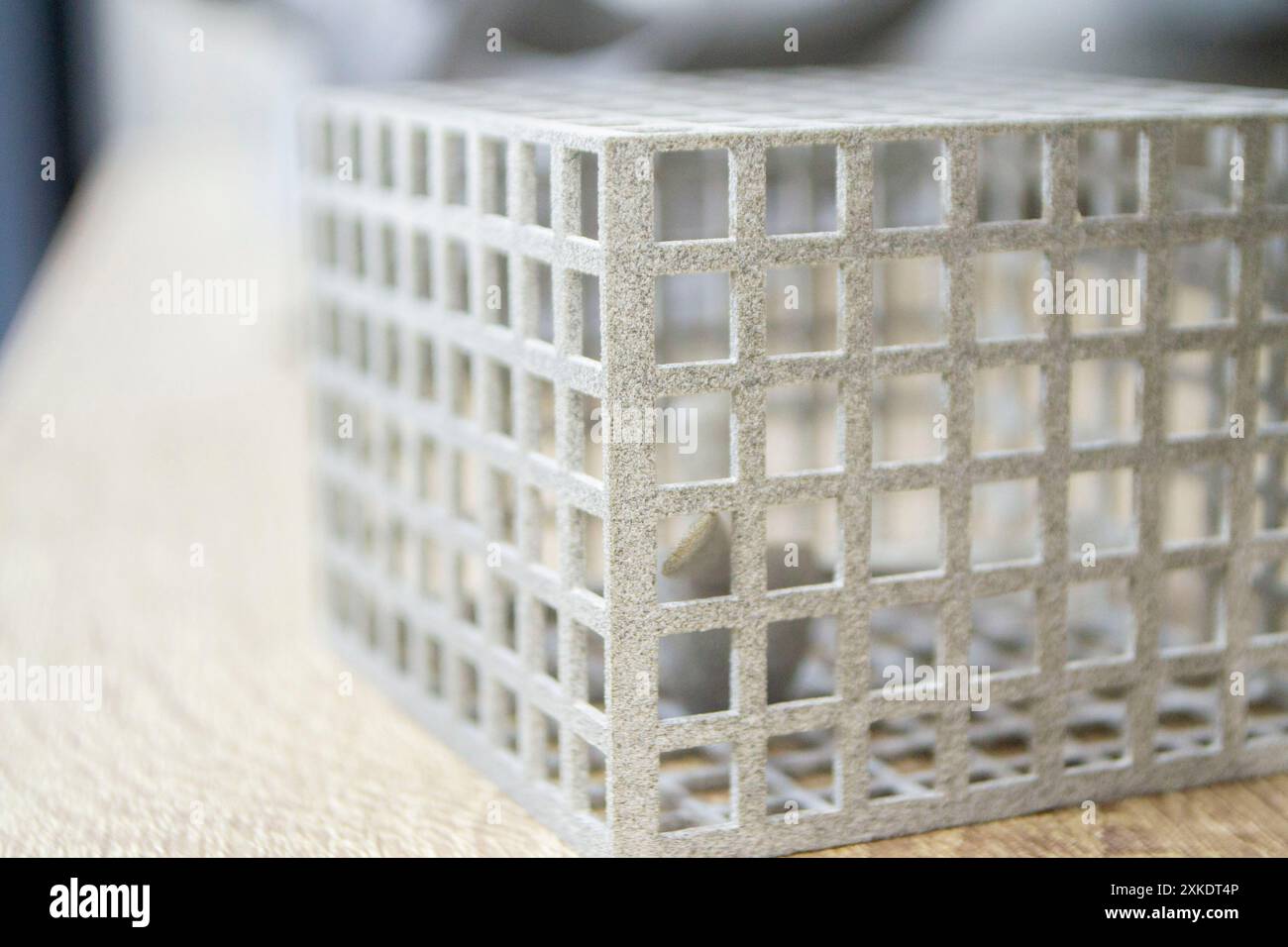 Object from powder plastic printed on 3D printer. Multi Jet Fusion MJF ...