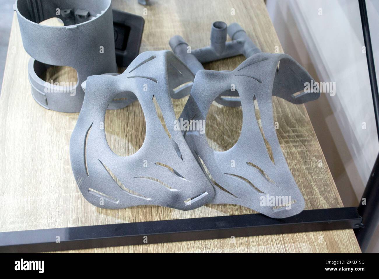 Object from powder plastic printed on 3D printer. Multi Jet Fusion MJF ...
