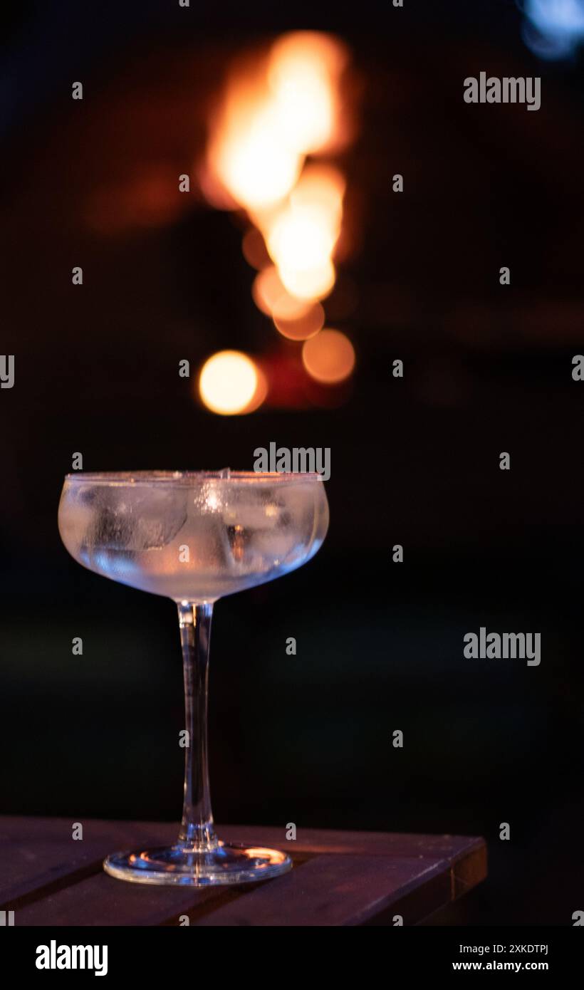 Cocktail on fire Stock Photo - Alamy