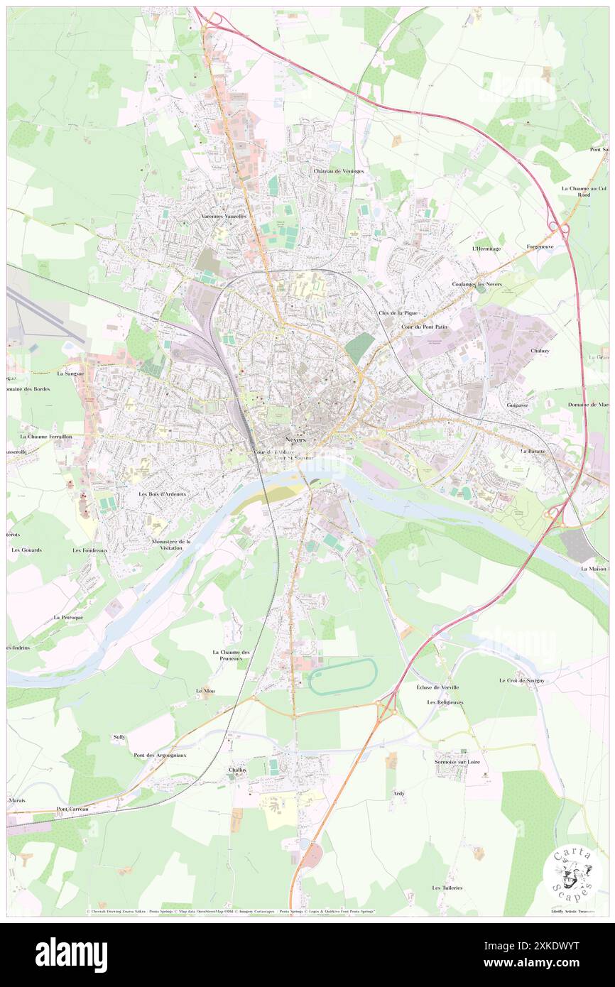Nevers map Cut Out Stock Images & Pictures - Alamy