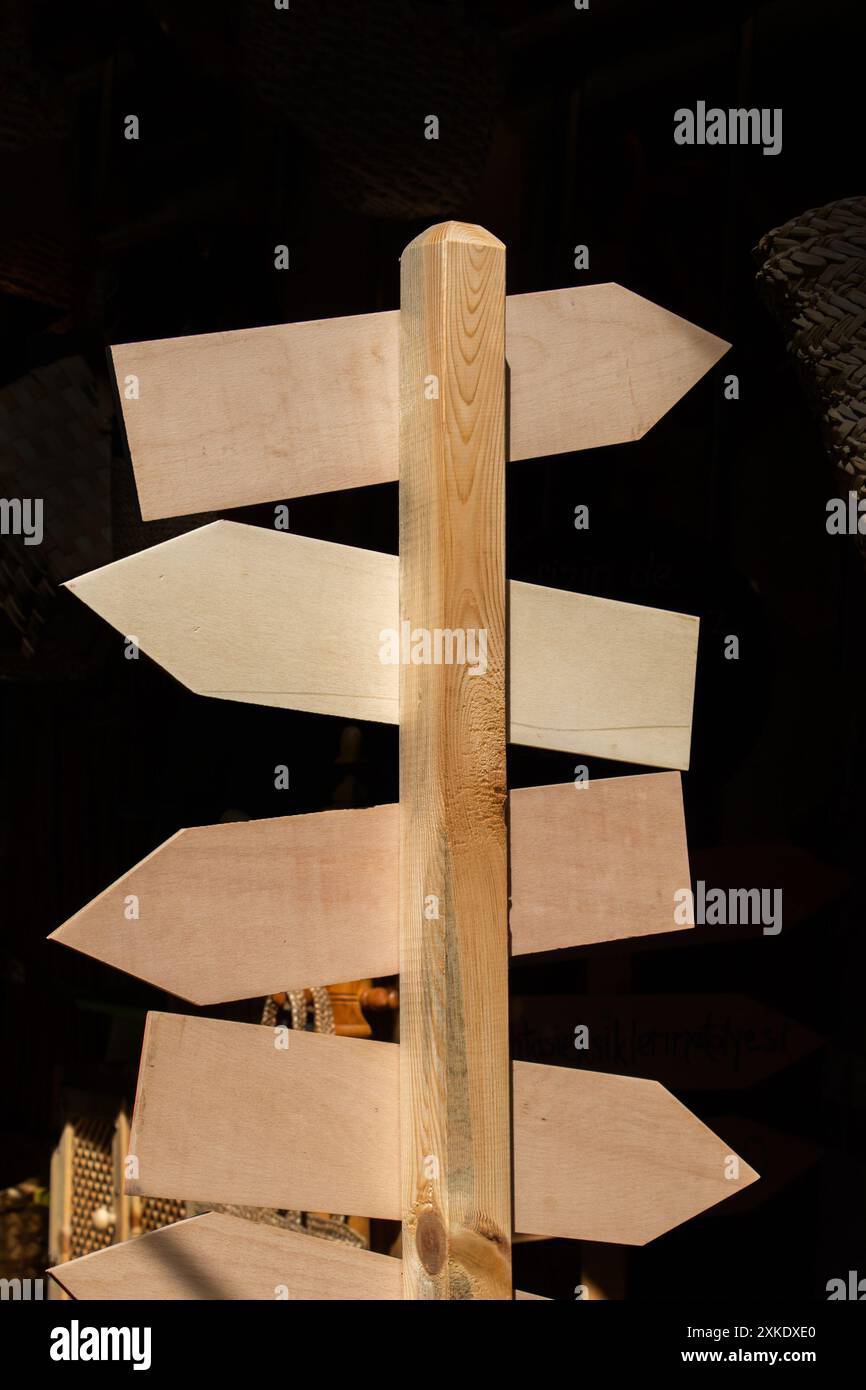 Wooden post for road signs placed in view Stock Photo - Alamy