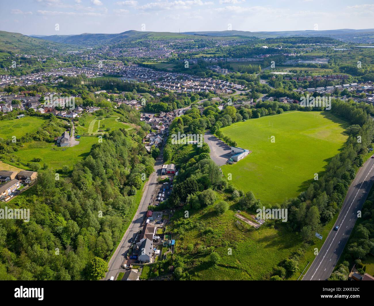 Aerial view town ebbw hi-res stock photography and images - Alamy