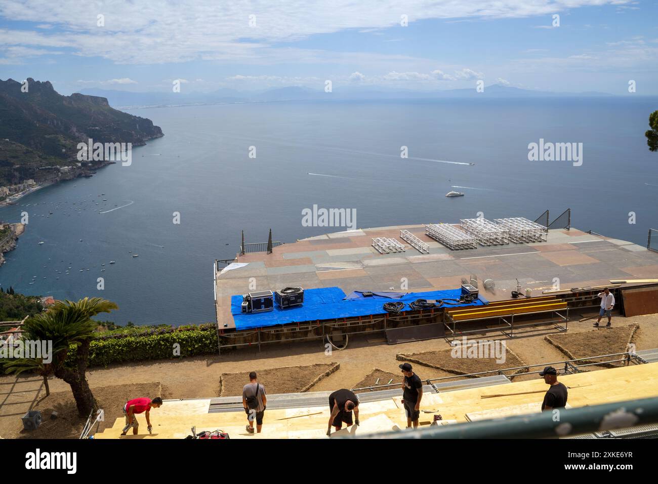 RAVELLO, ITALY - June 20, 2024: View over Gulf of Salerno from Villa ...