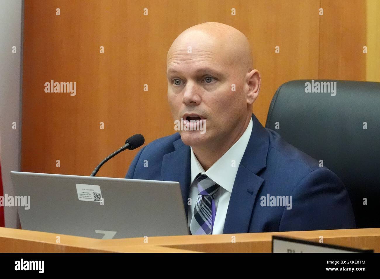 Utah Board of Pardons board chair Scott Stephenson speaks during the ...