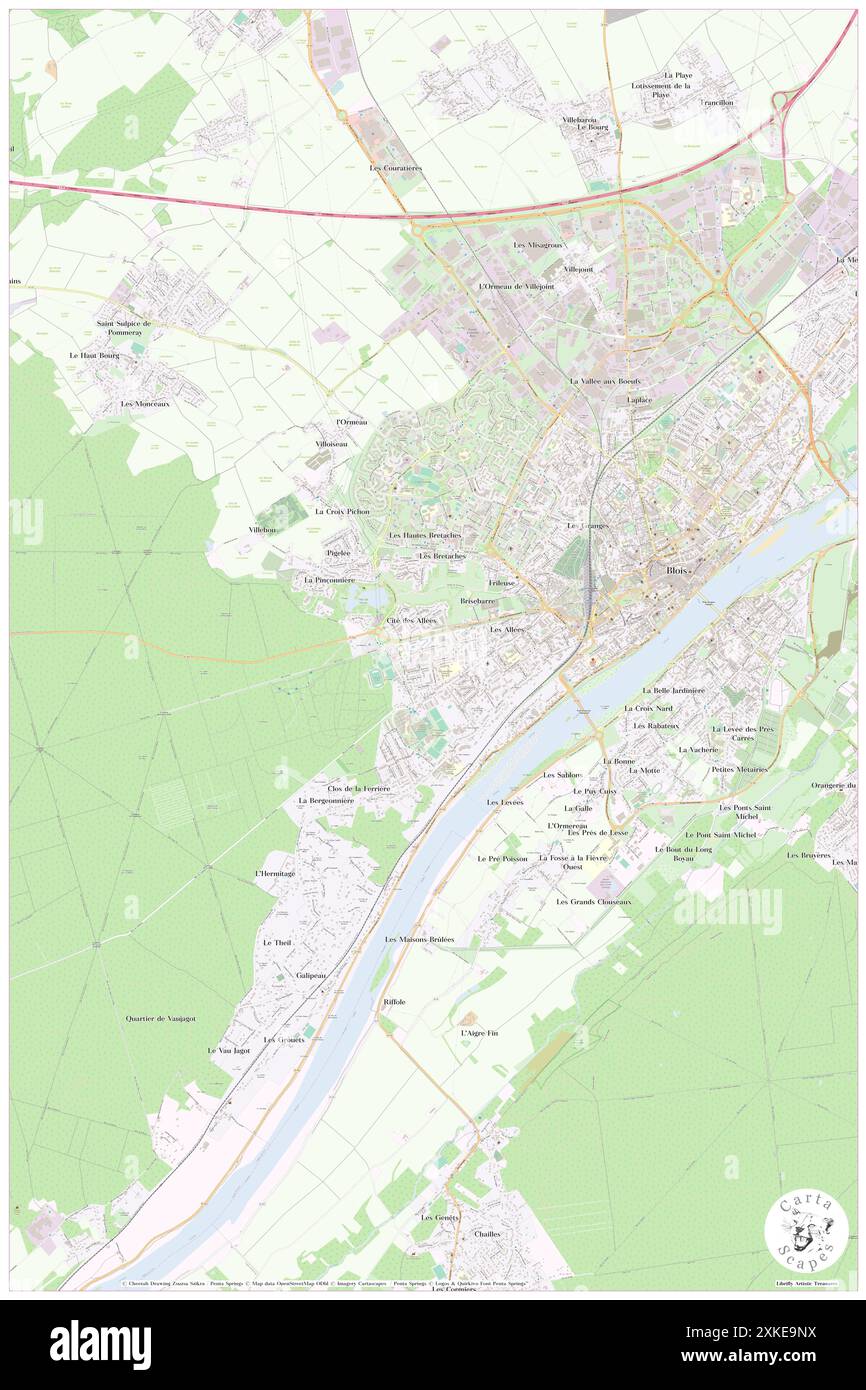 Map of blois Cut Out Stock Images & Pictures - Alamy