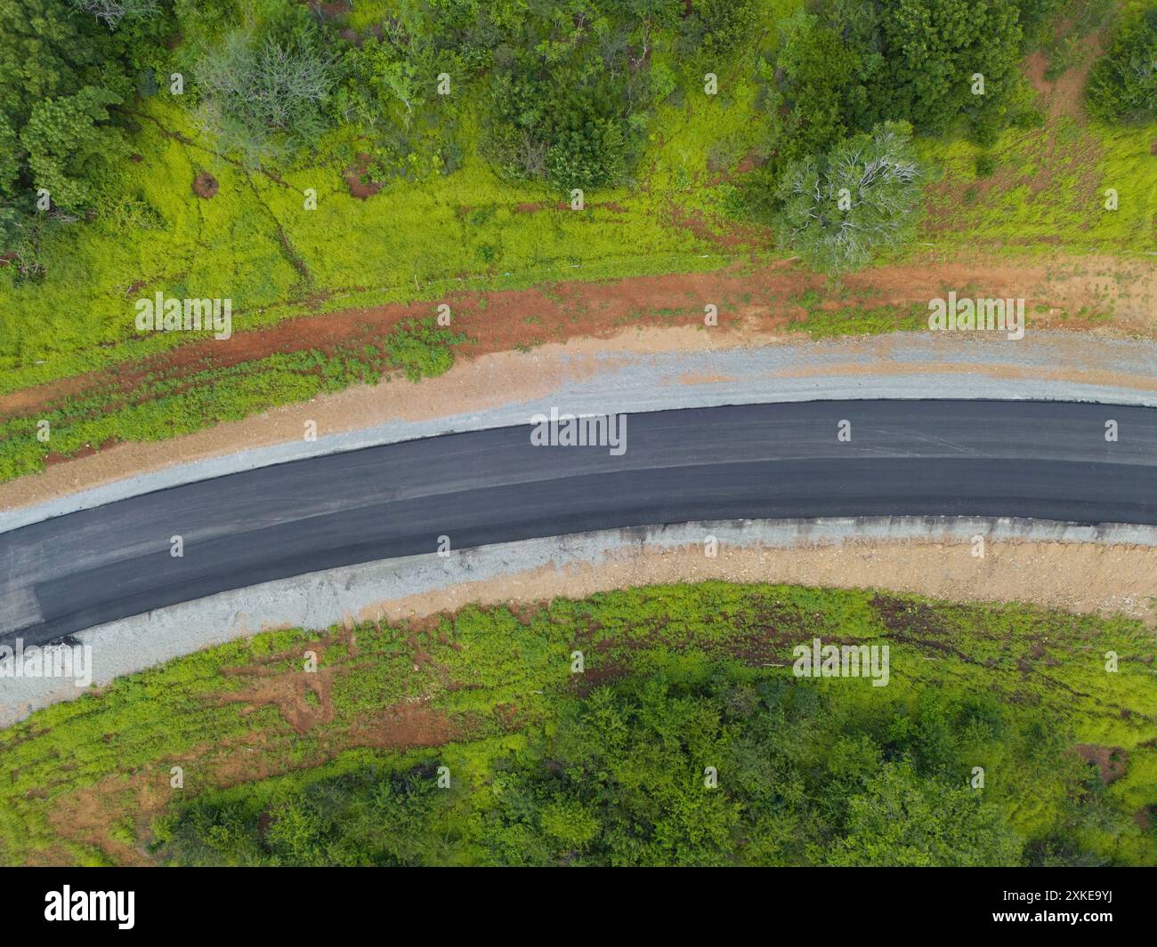 Drone view landscape asphalt road hi-res stock photography and images ...