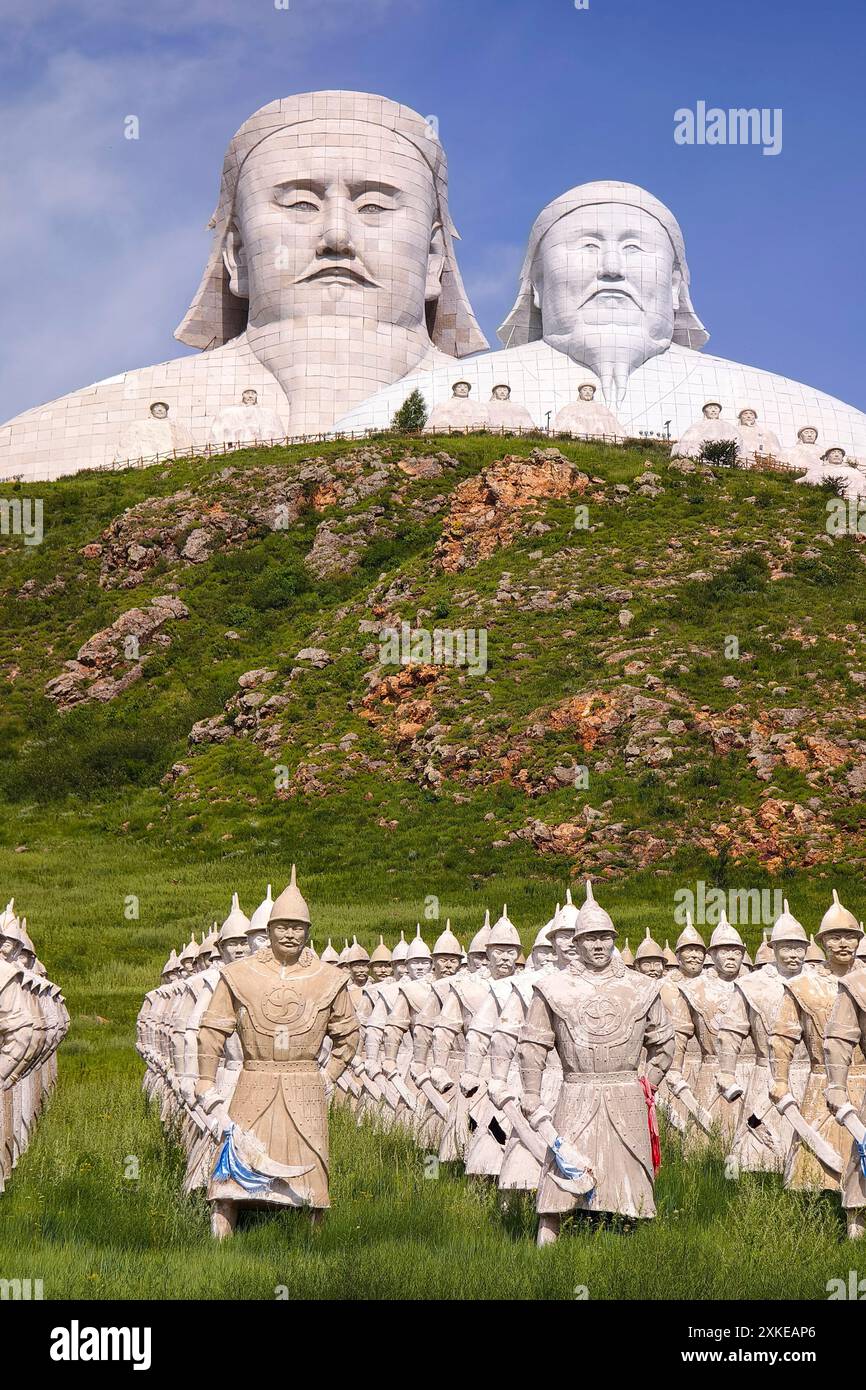 HOLINGOL, CHINA - JULY 21, 2024 - Spectacular giant statues of Genghis ...