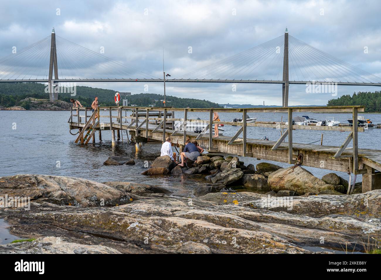 The Uddevalla Bridge and Byfjorden in Bohuslän on the west coast of ...