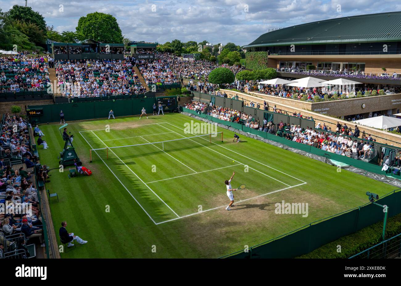 A general view of Court 18 as Holger Rune (DEN) takes on Thiago Seyboth ...