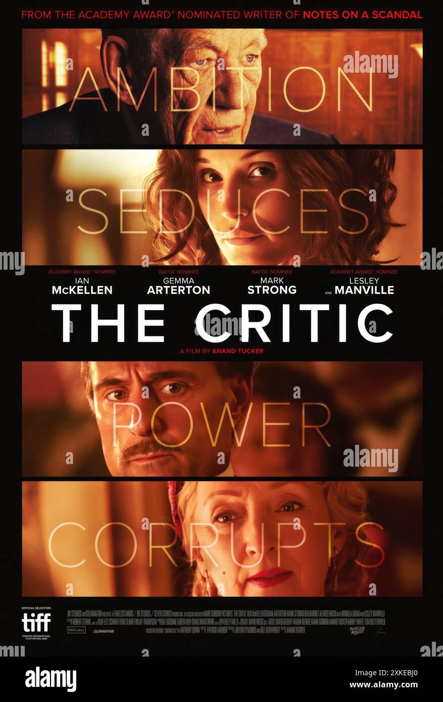THE CRITIC, poster, from top: Ian McKellen, Gemma Arterton, Mark Strong ...