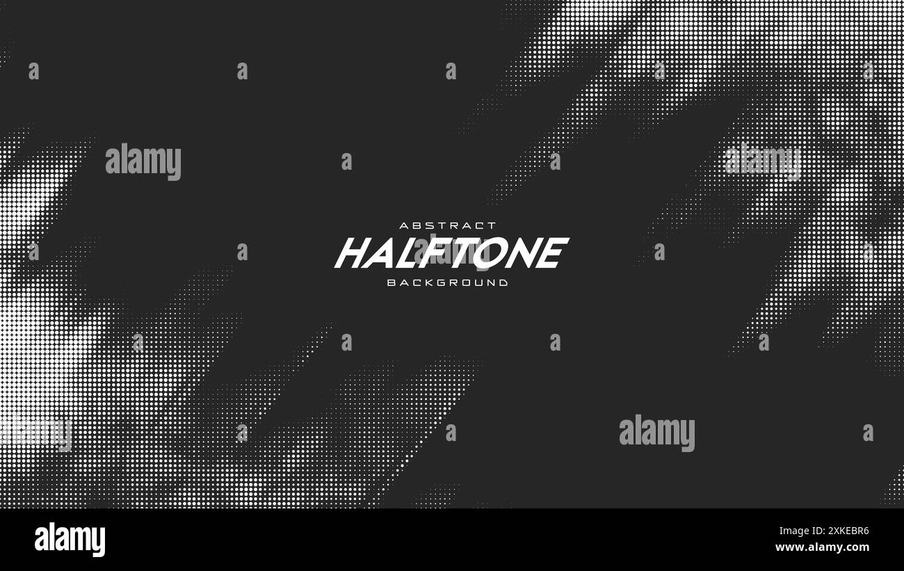 Abstract vector torn monochrome halftone background. Scrathed dotted ...