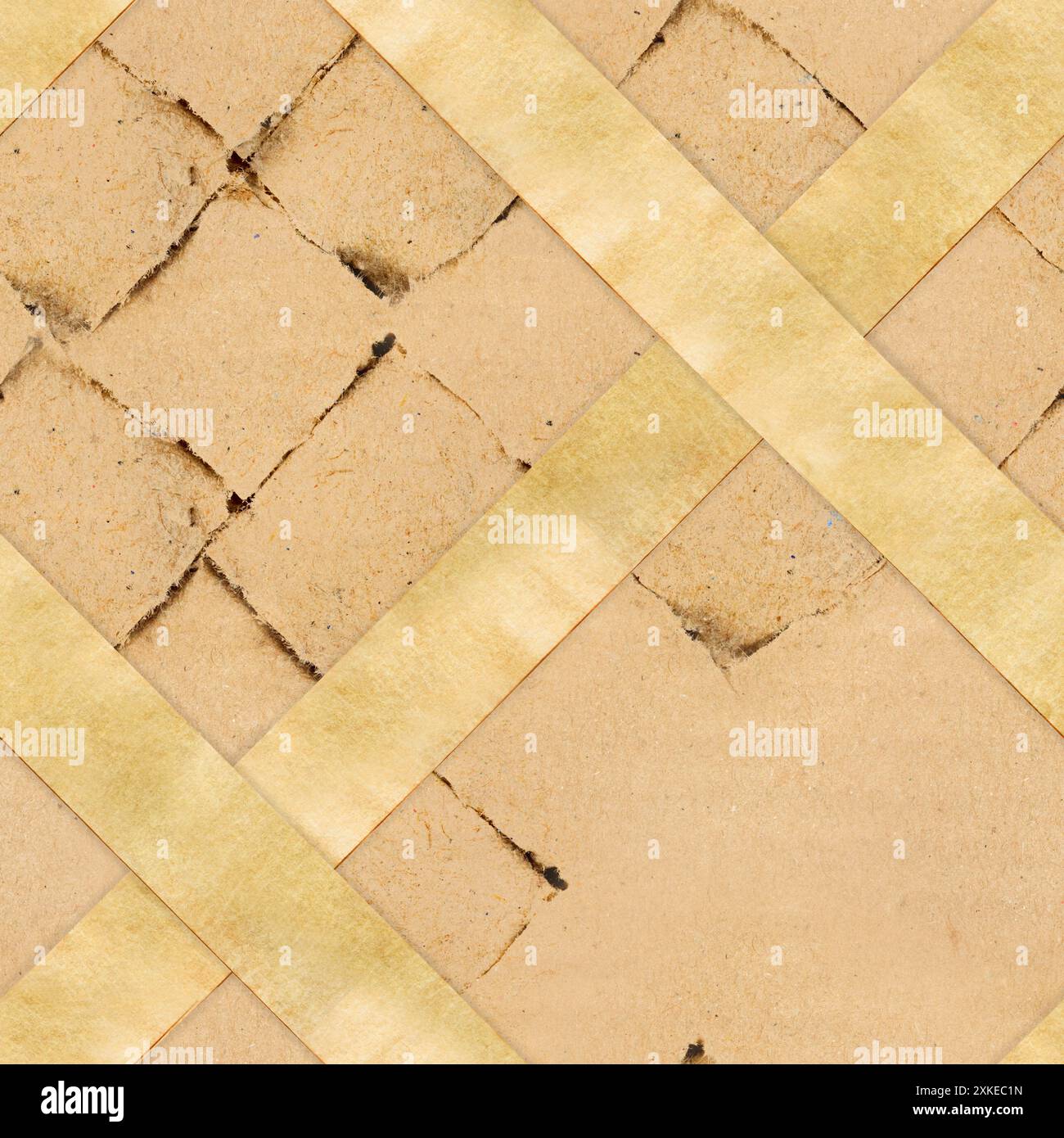 Seamless 4k photo texture of damaged and mesh patterned cardboard paper ...
