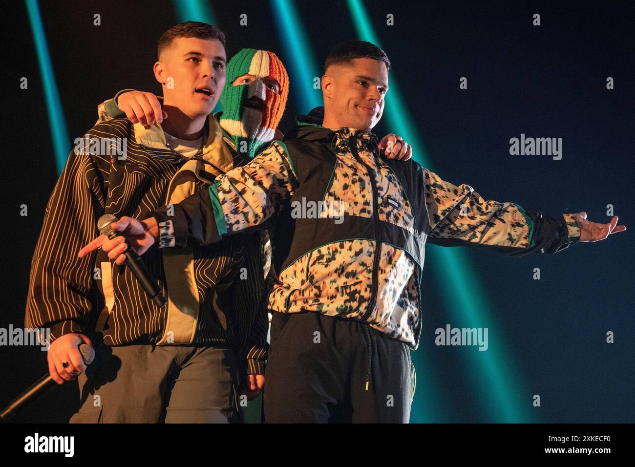 KNEECAP, from left: Mo Chara, DJ Provai, Moglai Bap, 2024. ph: Helen ...