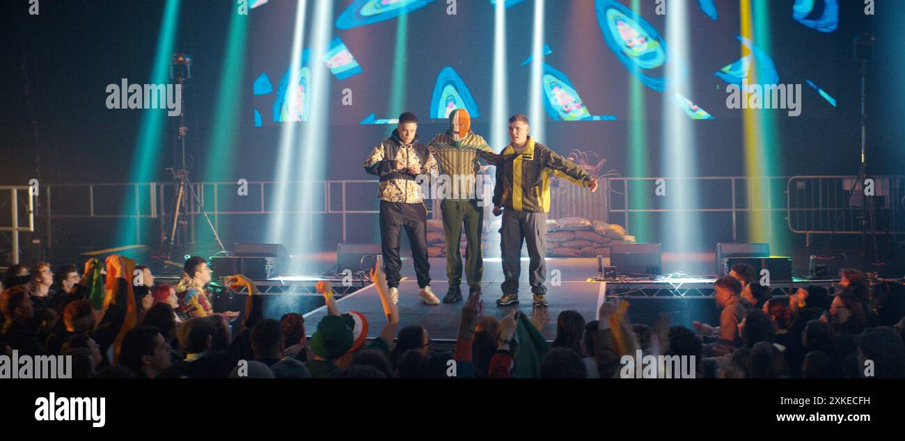 KNEECAP, from left: Moglai Bap, DJ Provai, Mo Chara, 2024. © Sony ...