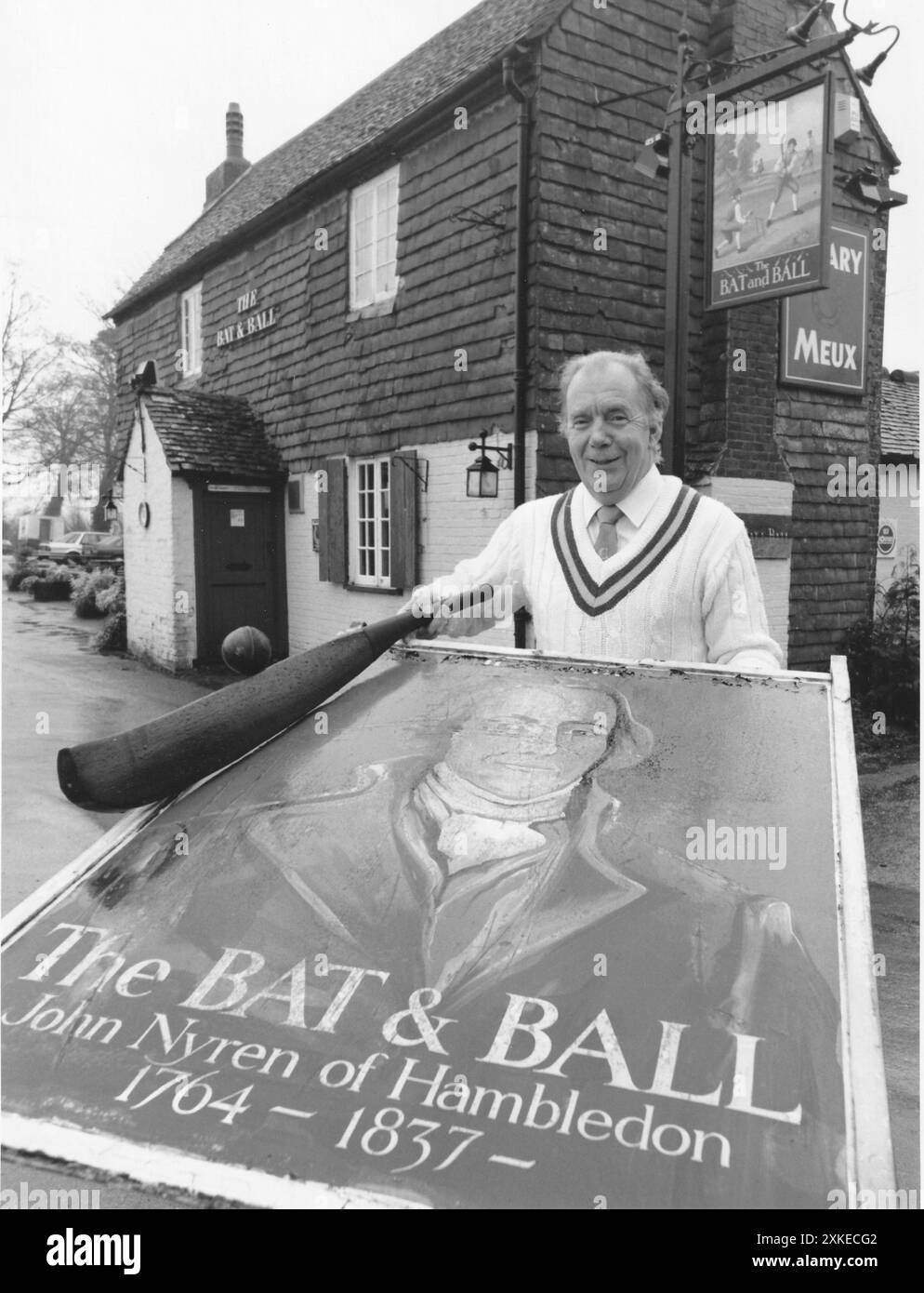 LANDLORD BILL GALBRAITH OUTSIDE HIS PUB THE BAT AND BALL AT ...