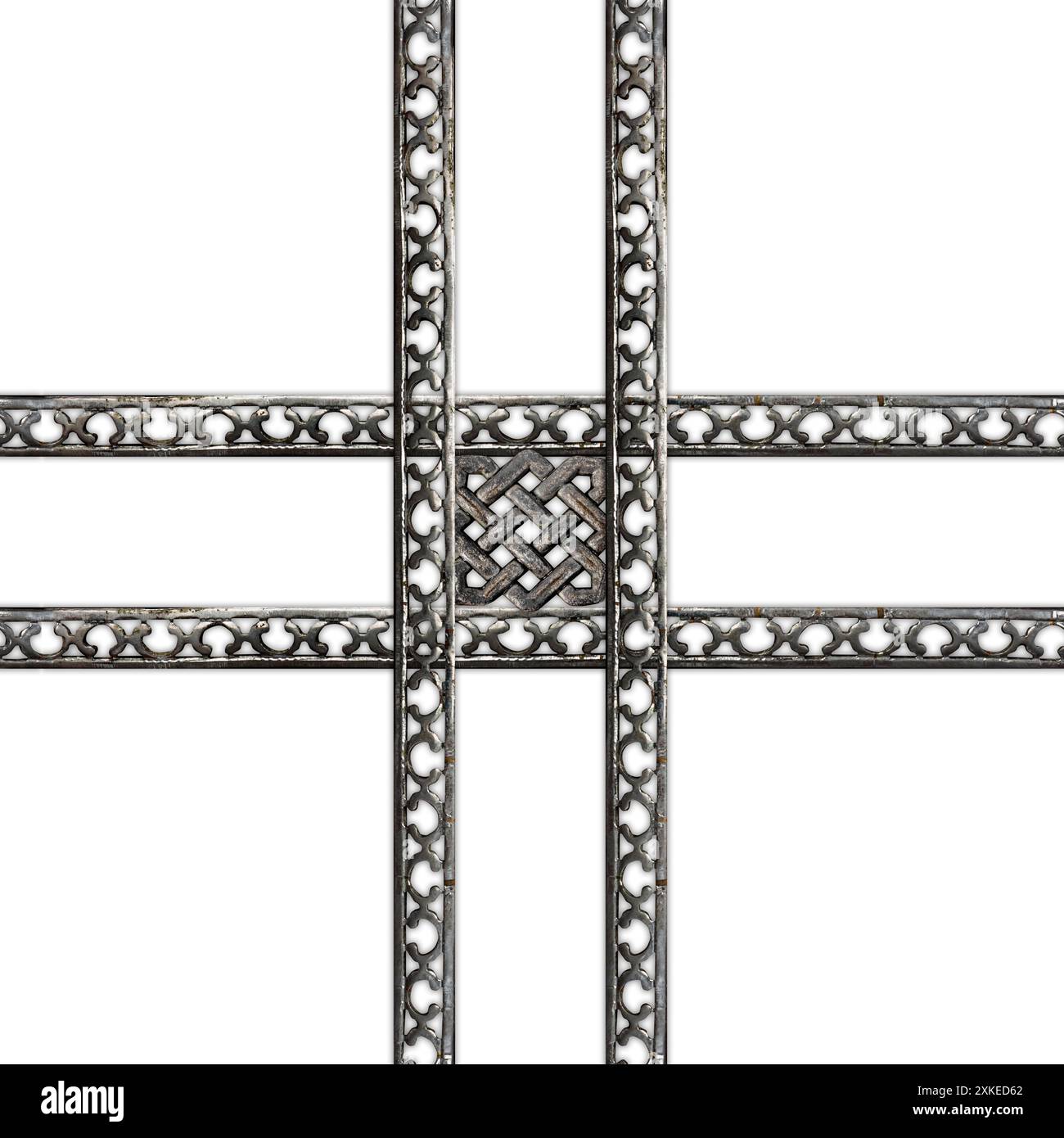 Seamless isolated photo of metal ornate celtic or viking metal mesh ...