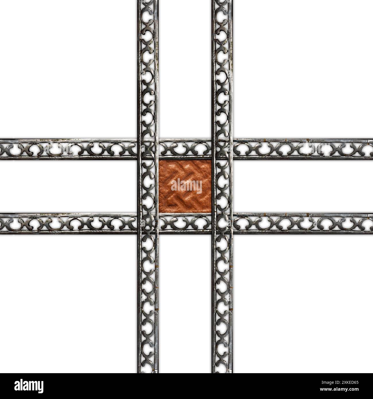 Seamless isolated photo of metal ornate celtic or viking metal mesh ...