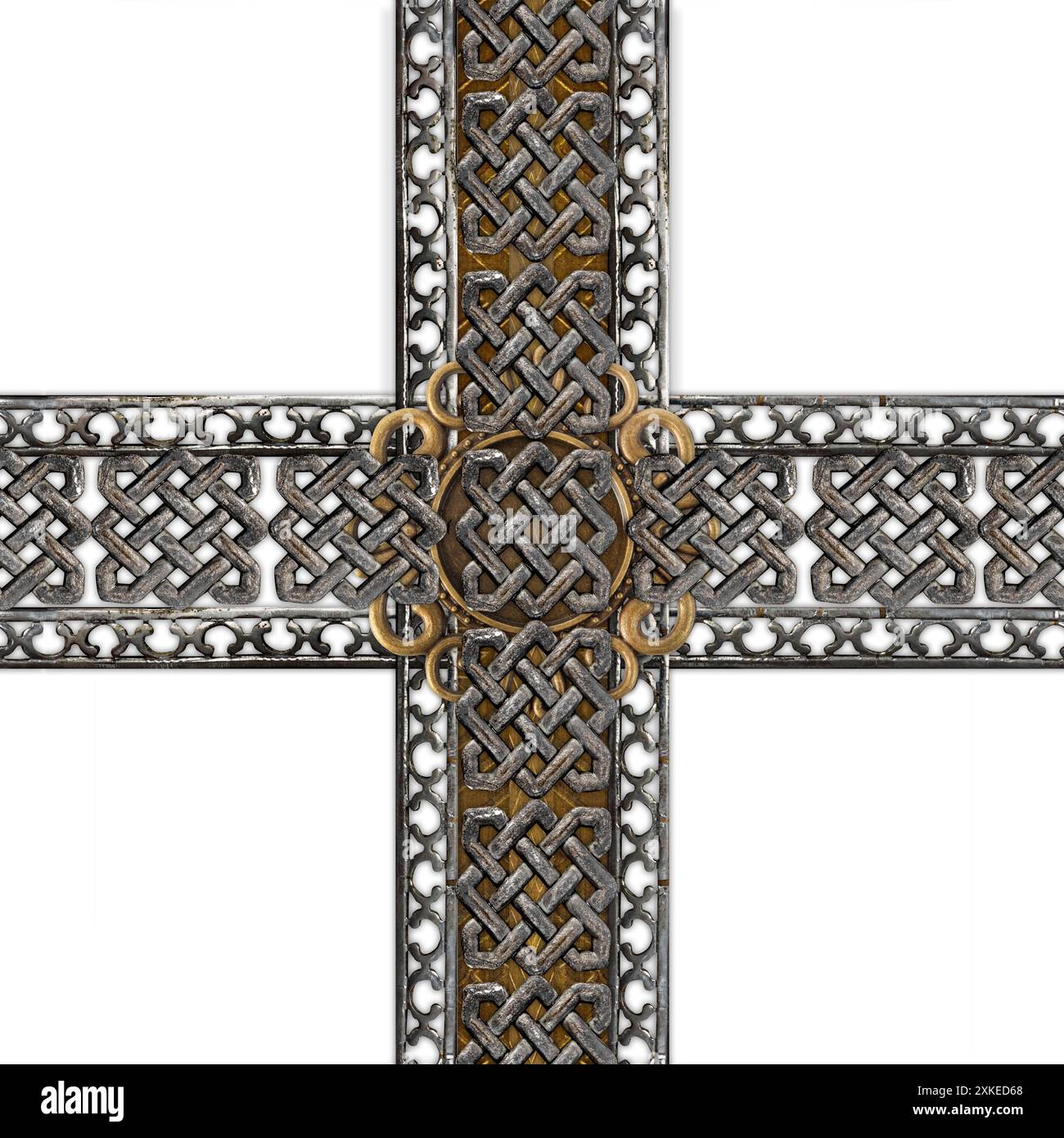 Seamless isolated photo of metal ornate celtic or viking steel mesh ...
