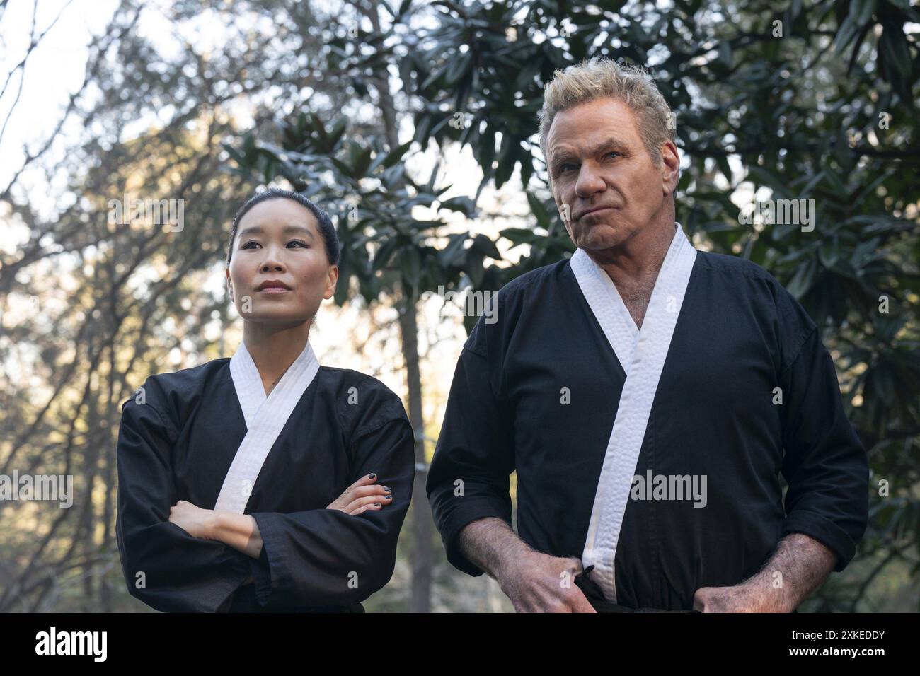 COBRA KAI, from left: Alicia Hannah-Kim, Martin Kove, (Season 6, aired ...