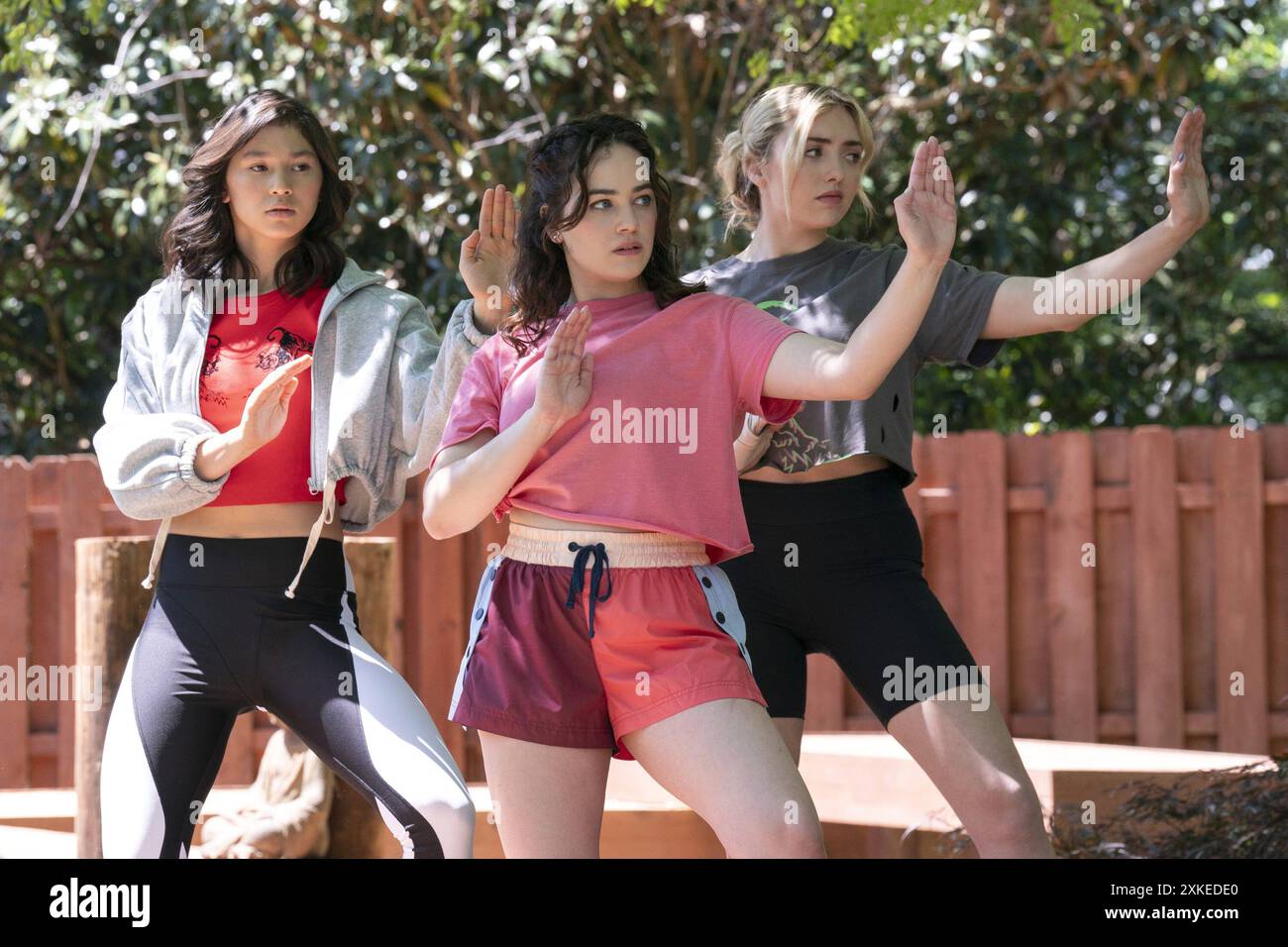 COBRA KAI, from left: Oona O'Brien, Mary Mouser, Peyton List, (Season 6, aired July 18, 2024 ...