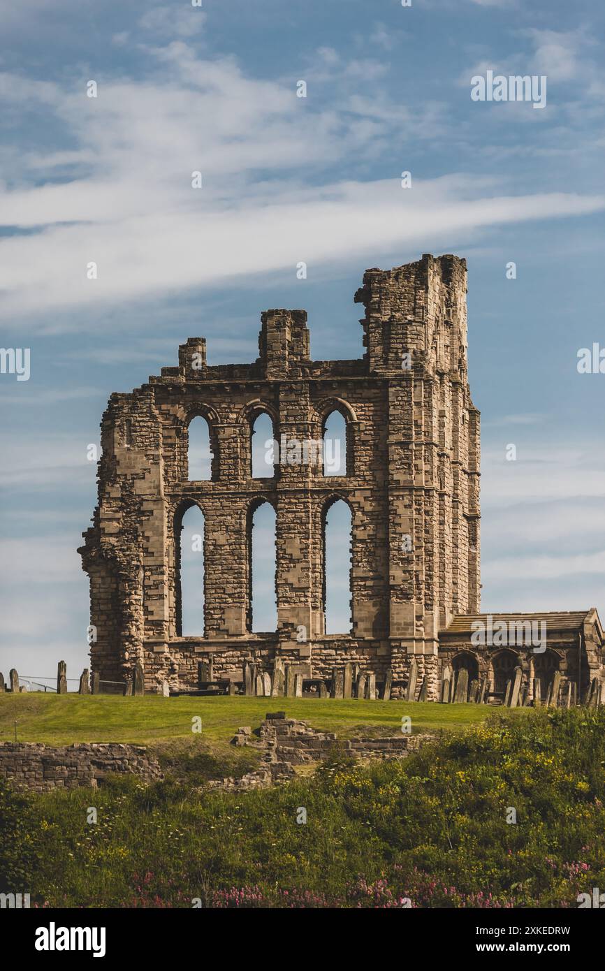 The historic ruins of the Tynemouth Priory and Castle overlooking the ...