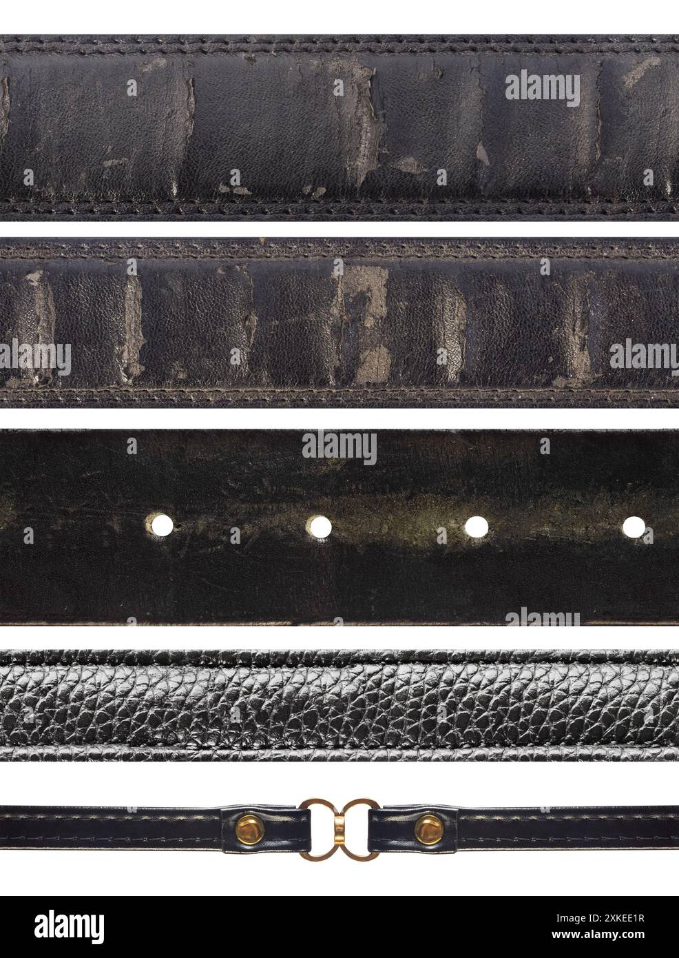 Seamless isolated photo of worn and weathered black colored leather ...