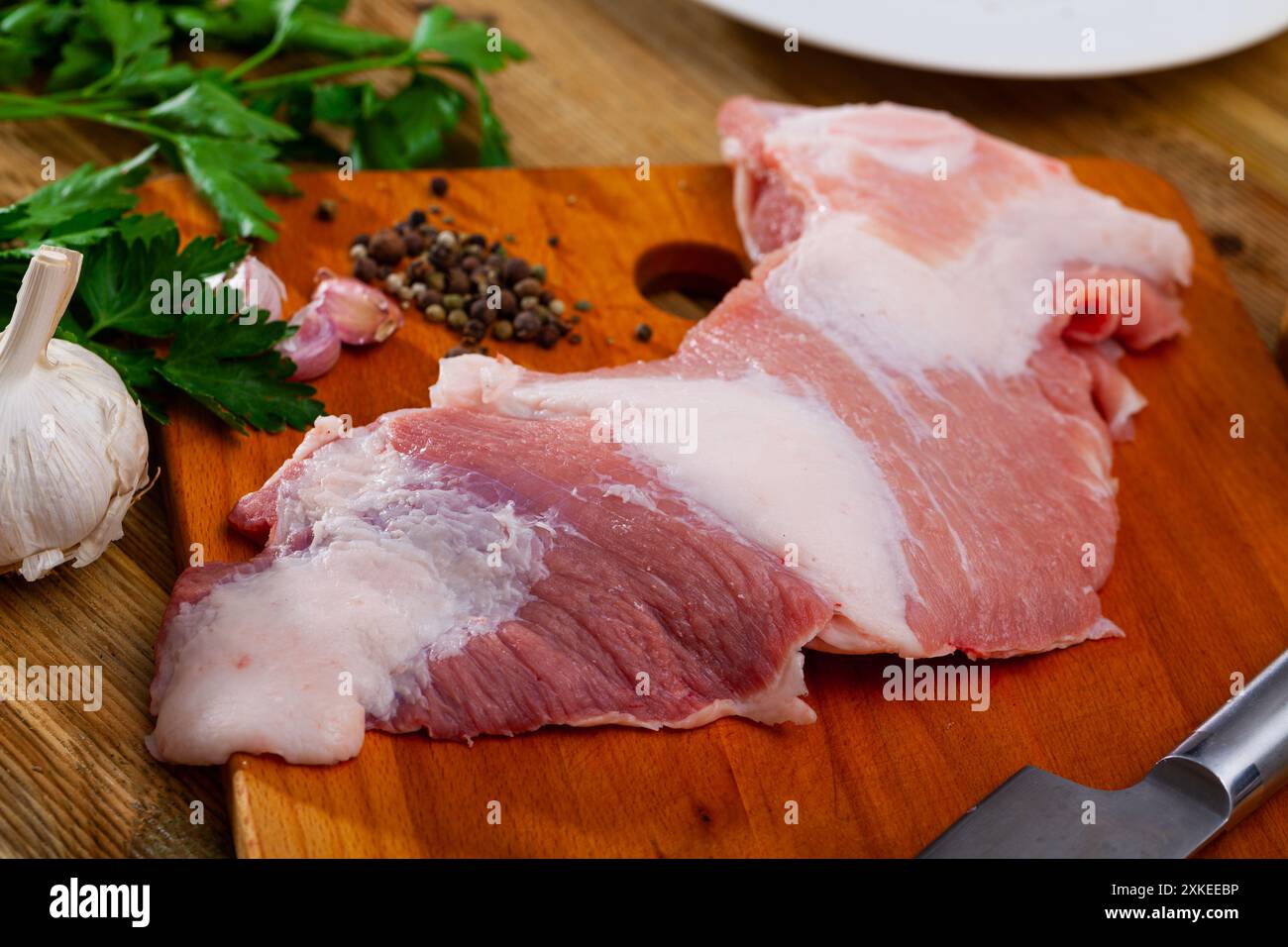 Raw pork meat secreto Stock Photo - Alamy