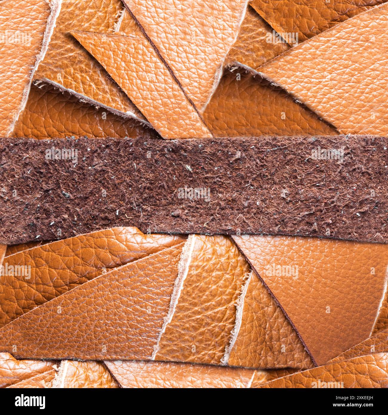 Seamless 4k photo texture photo of brown colored leather pieces ...