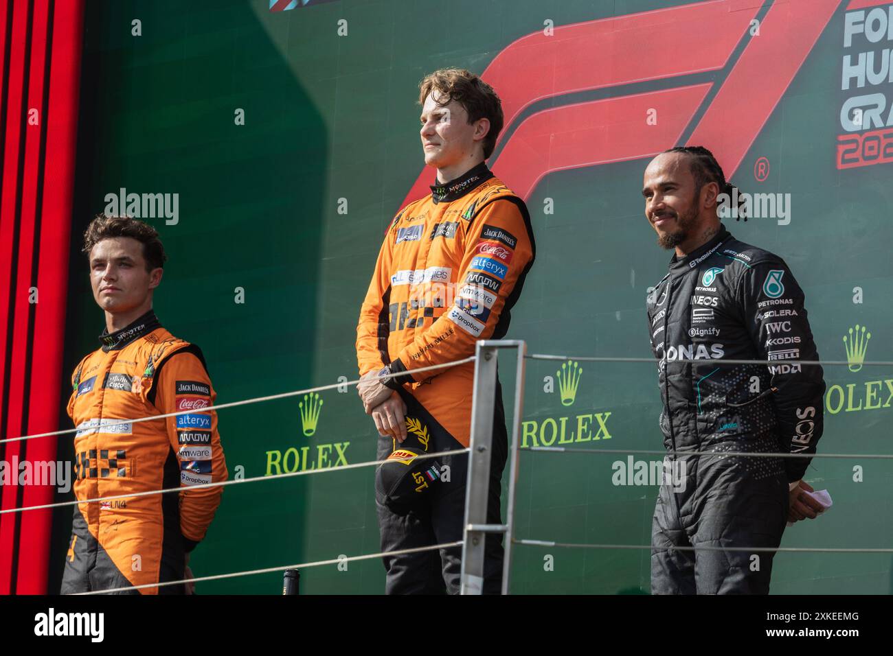 Hungaroring, Mogyorod, Hungary. 21.July.2024; Oscar Piastri, Lewis ...