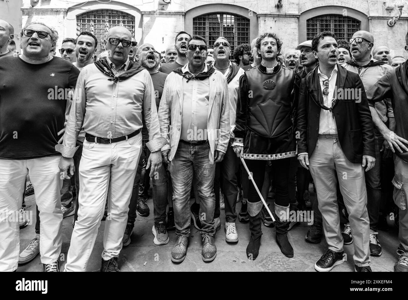 The Nicchio Contrada Arrive In The Piazza Del Campo With Their Lucky ...