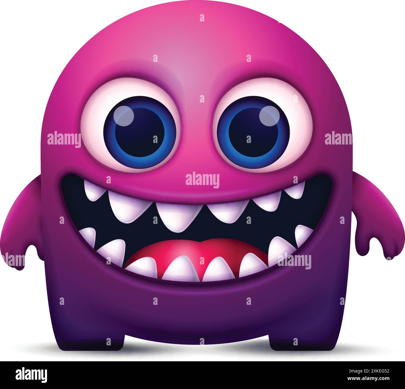 Happy Halloween Cute purple Monster with scary but funny character ...