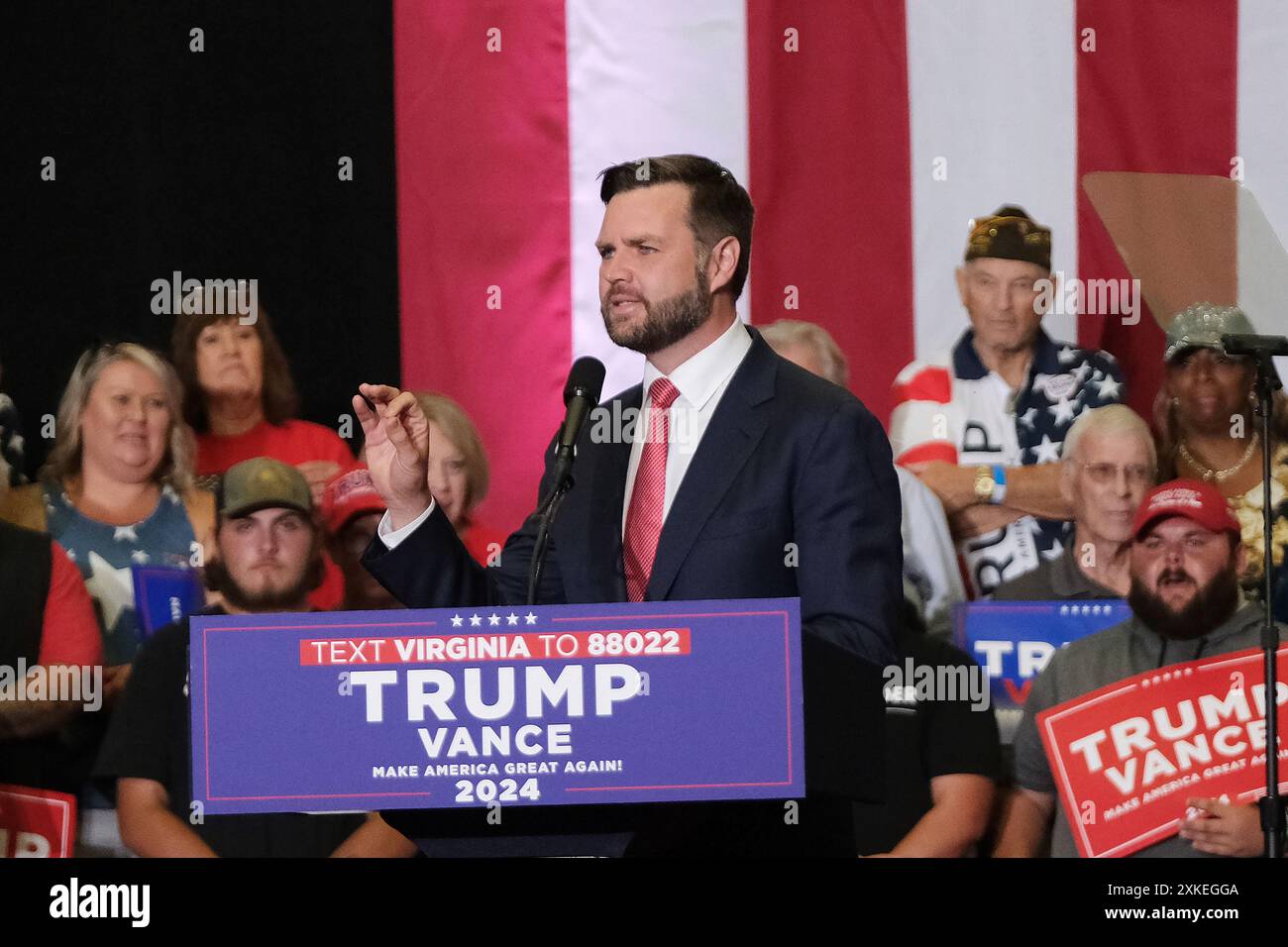 Republican vice presidential candidate Sen. JD Vance, R-Ohio, speaks at ...