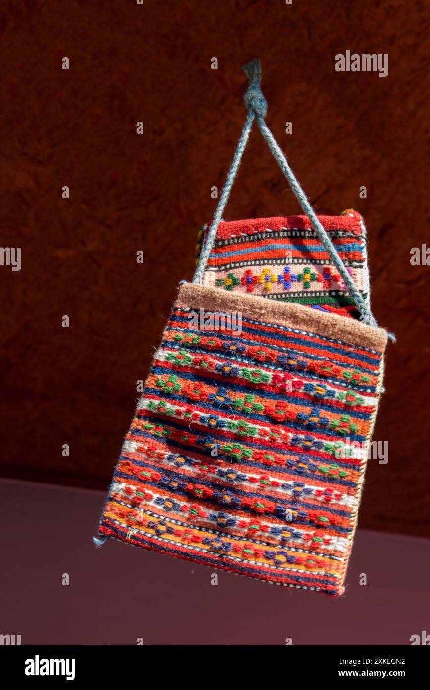Traditional style handmade woven bags made of fabric Stock Photo - Alamy