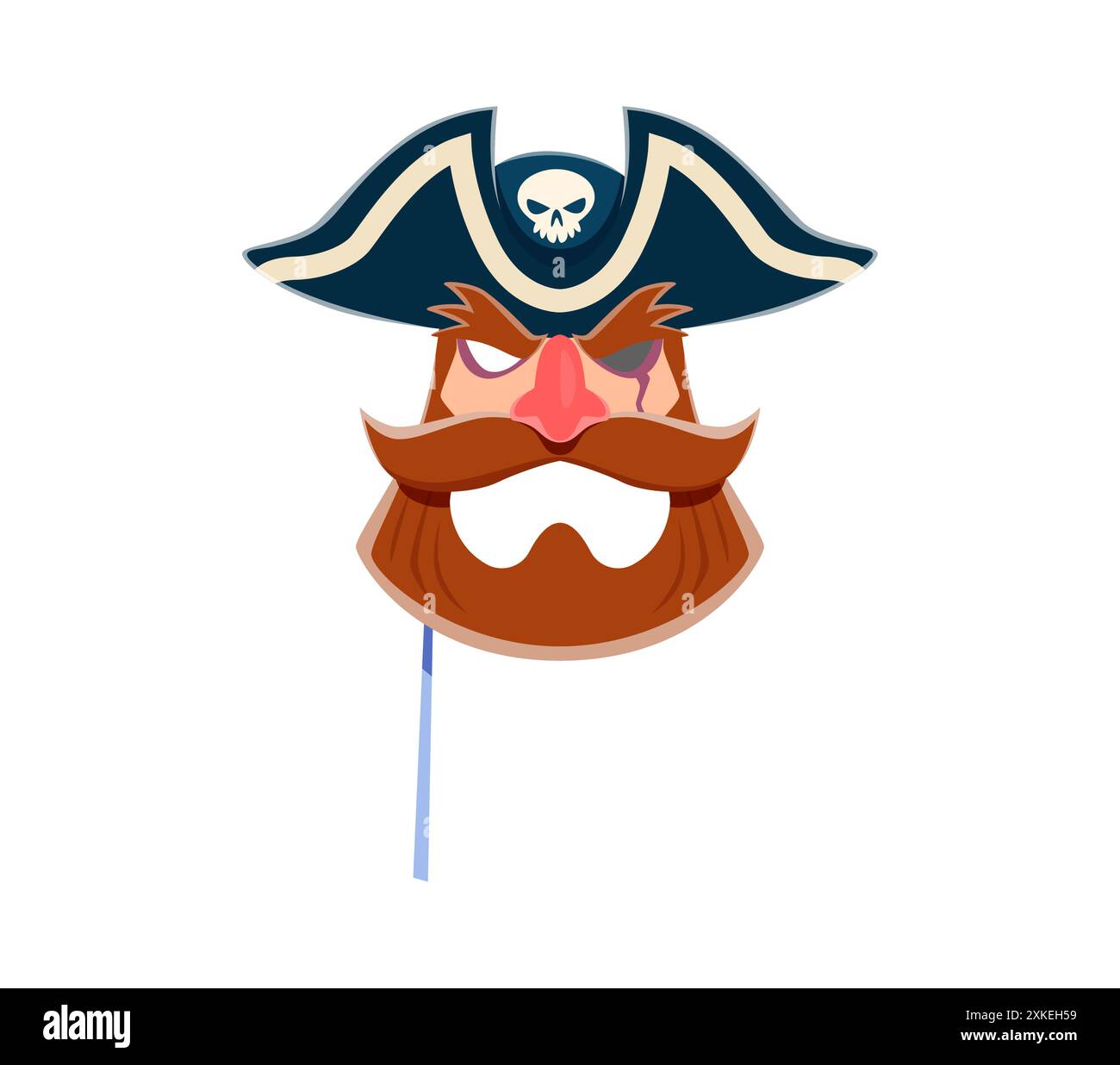 Pirate mask for carnival or photo booth with corsair sailor face in ...