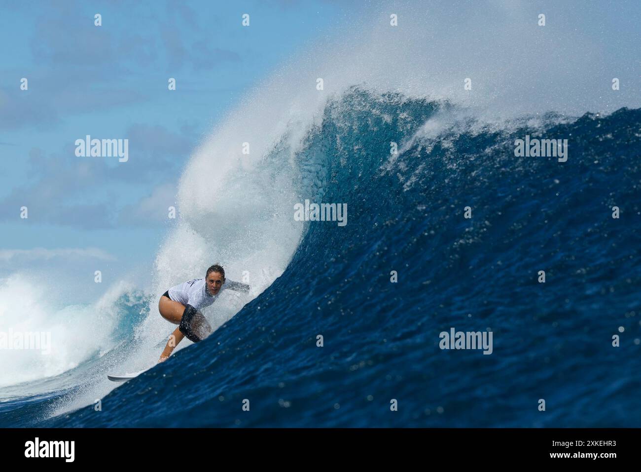 Spain's Nadia Erostarbe takes part in a surfing training session in ...