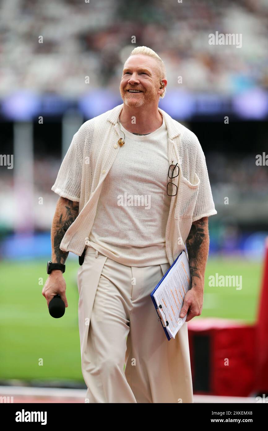 Iwan Thomas the former UK 400m record holder, presenting and ...