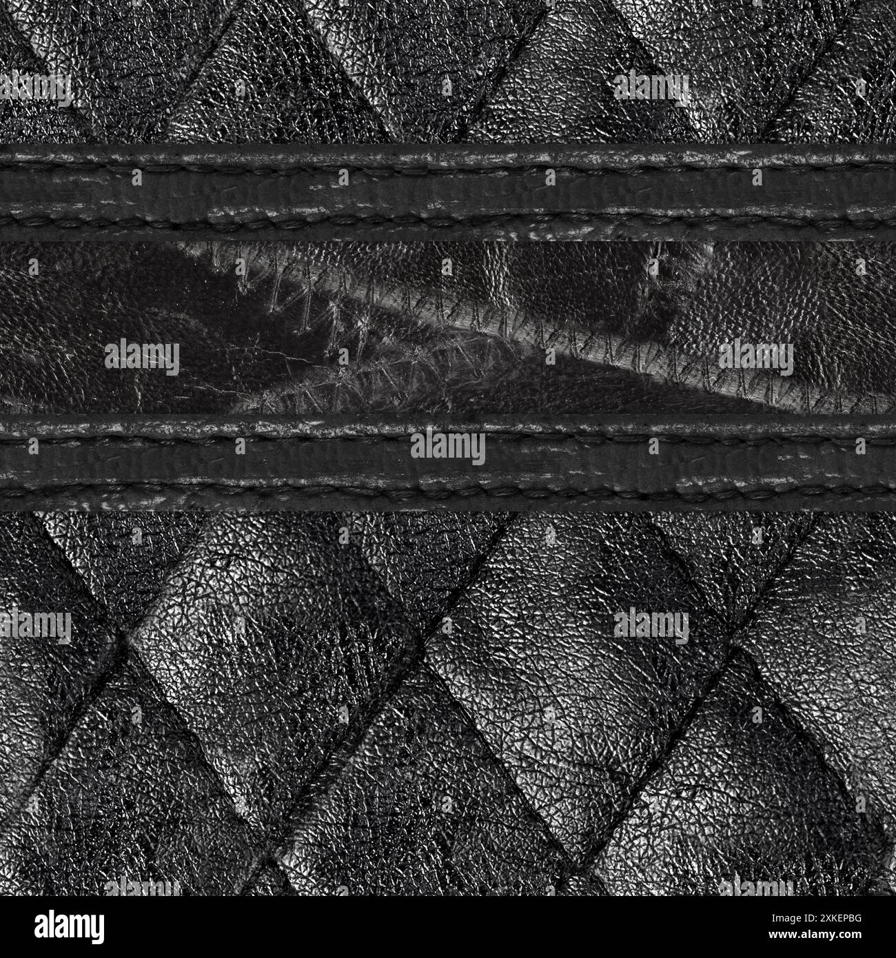 Seamless 4k photo texture photo of black colored stitched leather belt ...