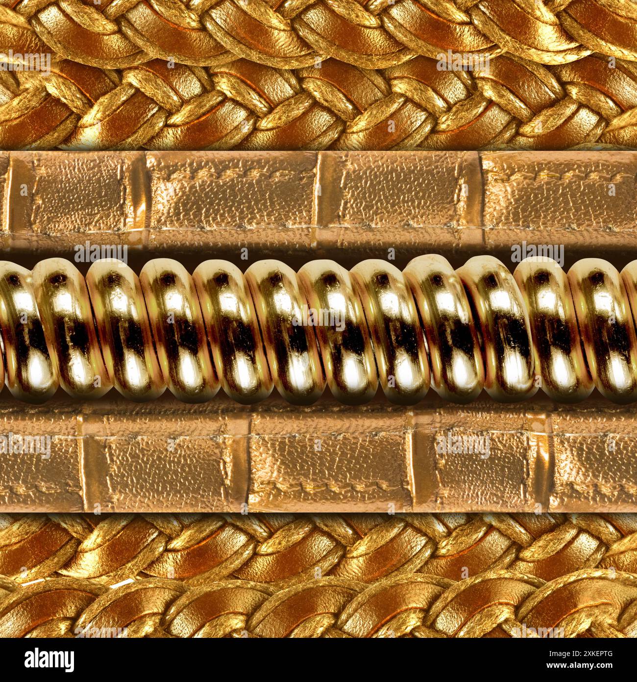Seamless 4k photo texture photo of golden colored braided skin leather ...