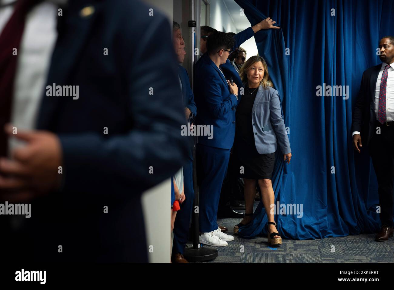 Harris for President campaign manager Julie Chavez Rodriguez arrives to ...