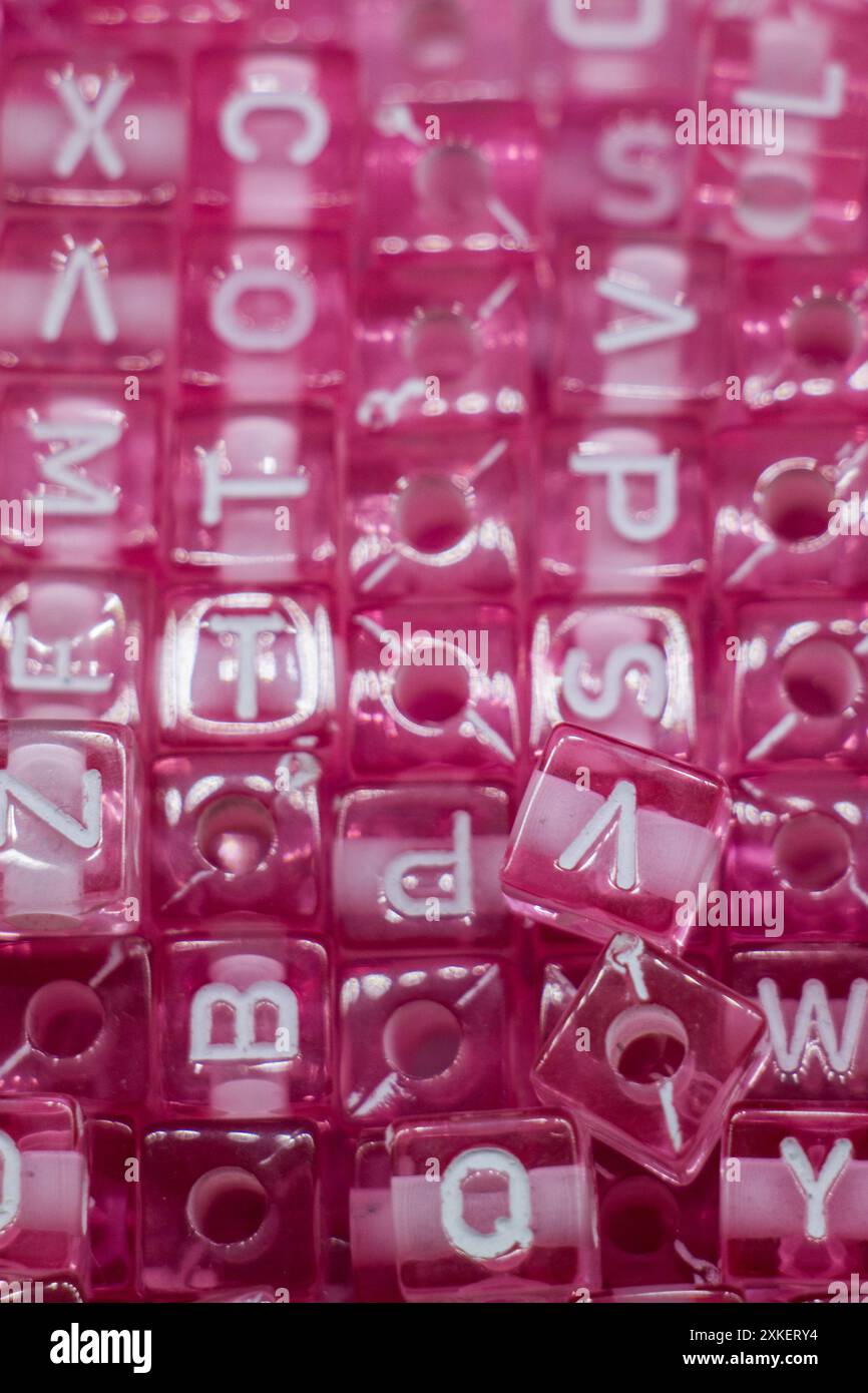 Colorful alphabet letter cubes in view Stock Photo - Alamy
