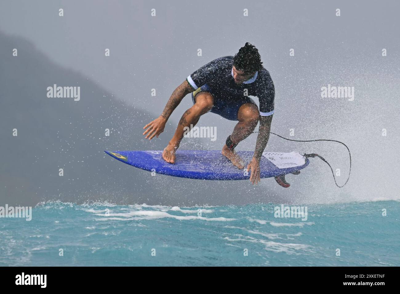 Brazilian surfer Gabriel Medina takes part in a surfing training ...