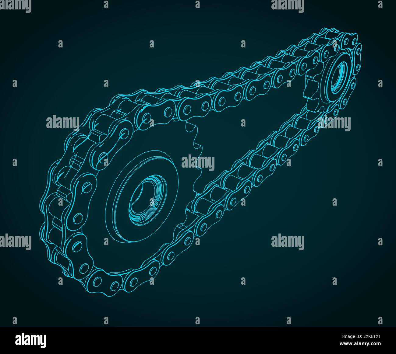 Stylized vector illustration of chain drive Stock Vector Image & Art ...