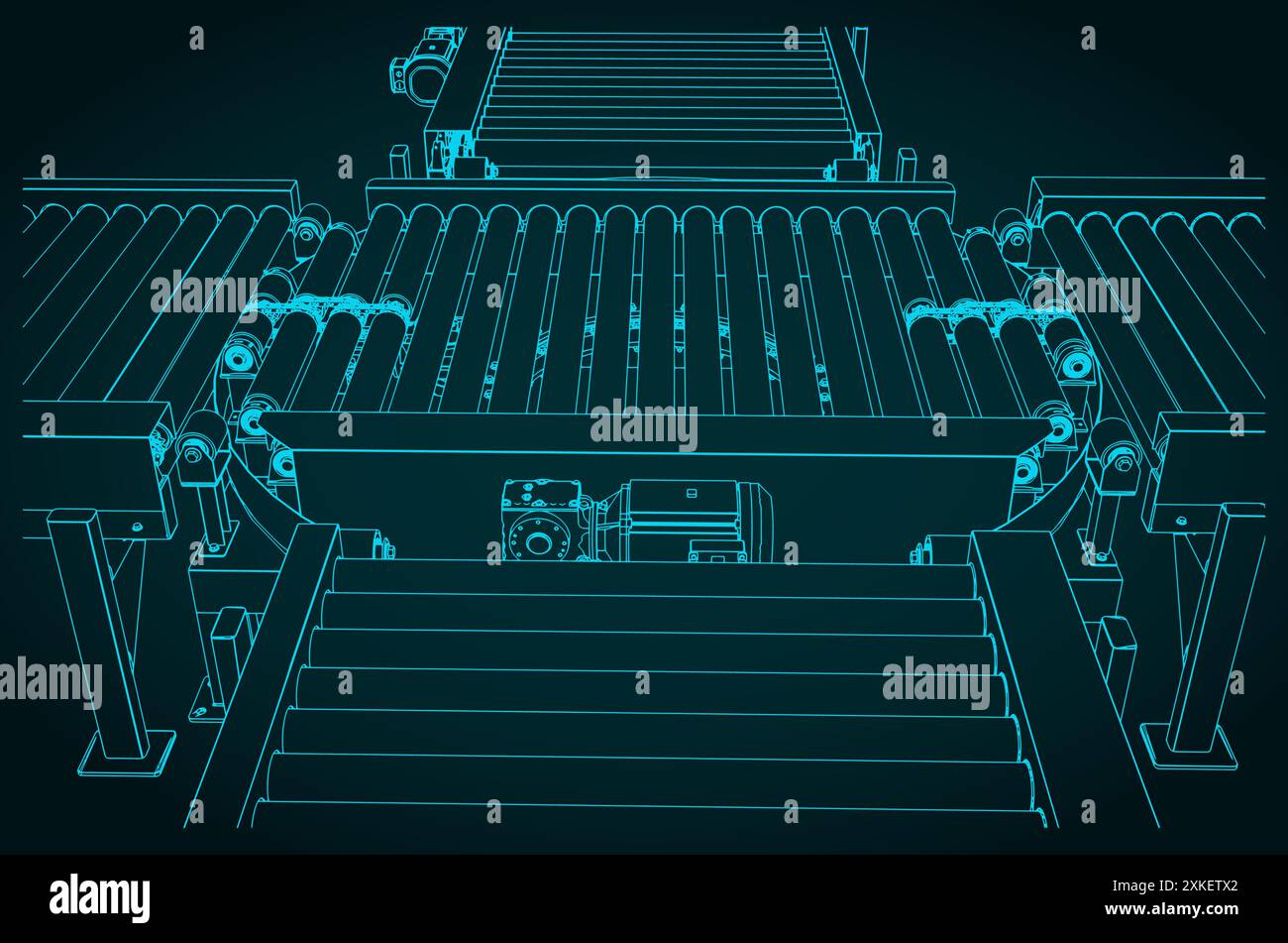 Turntable conveyor. Roller conveyor with a turntable section that ...