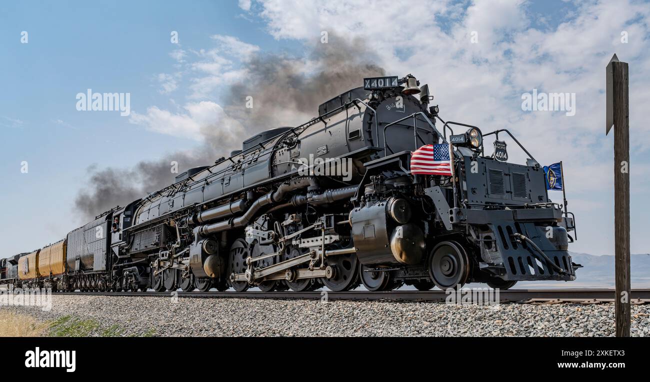 Union Pacific Big Boy steam engine 4014 operating near Downey Idaho Stock Photo - Alamy