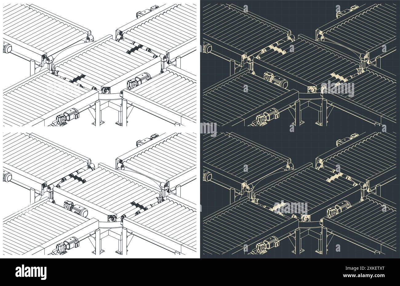 Turntable conveyor technical drawings. Roller conveyor with a turntable ...