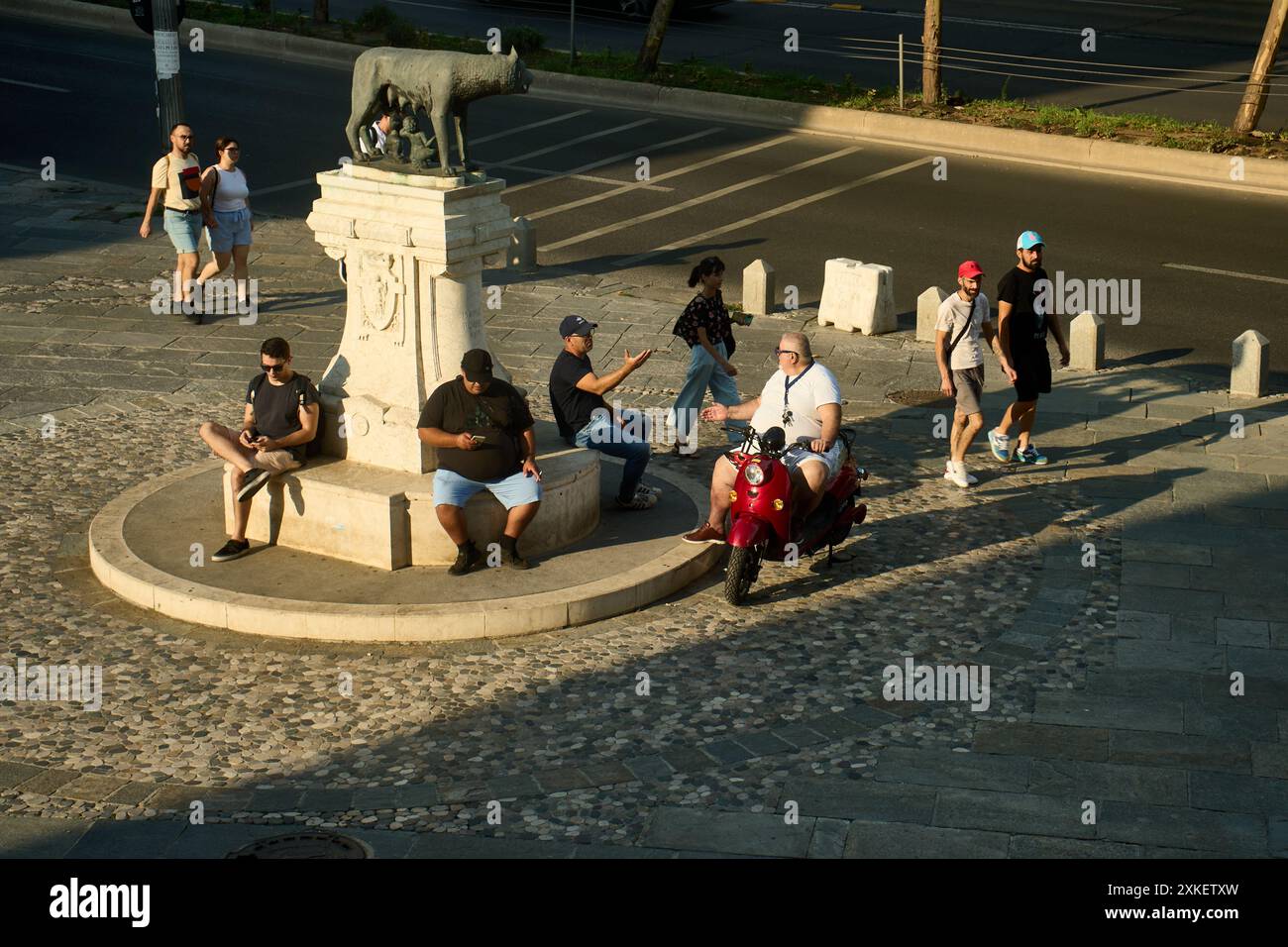 Bucharest, Romania. 22nd July, 2024: The Capitoline Wolf Statue located ...