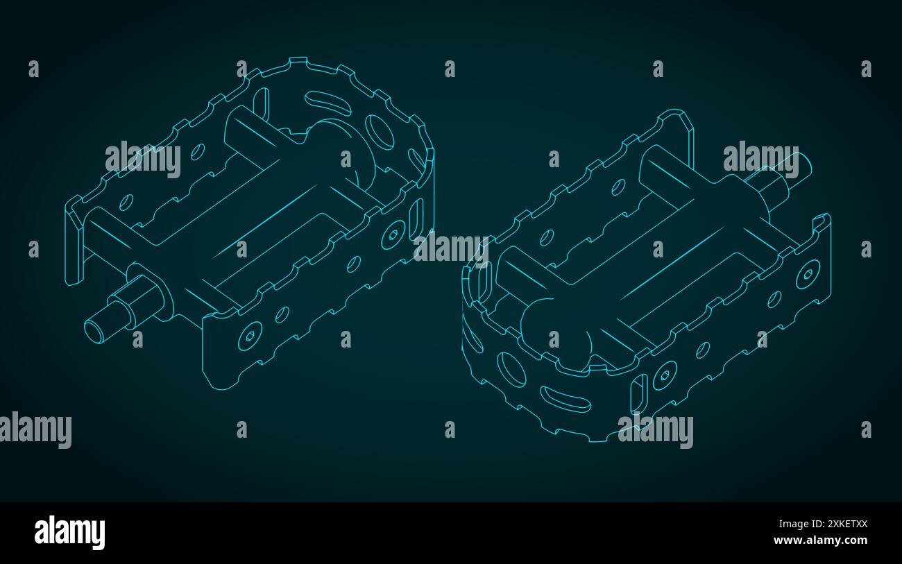 Stylized vector illustration of isometric technical drawings of a bike ...