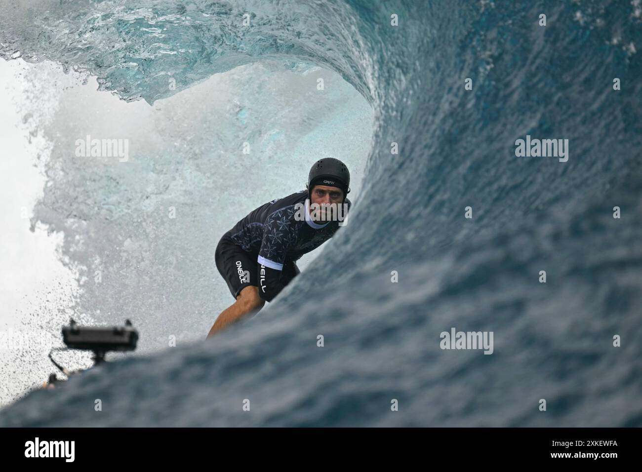 Peru's Alonso Correa takes part in a surfing training session in ...