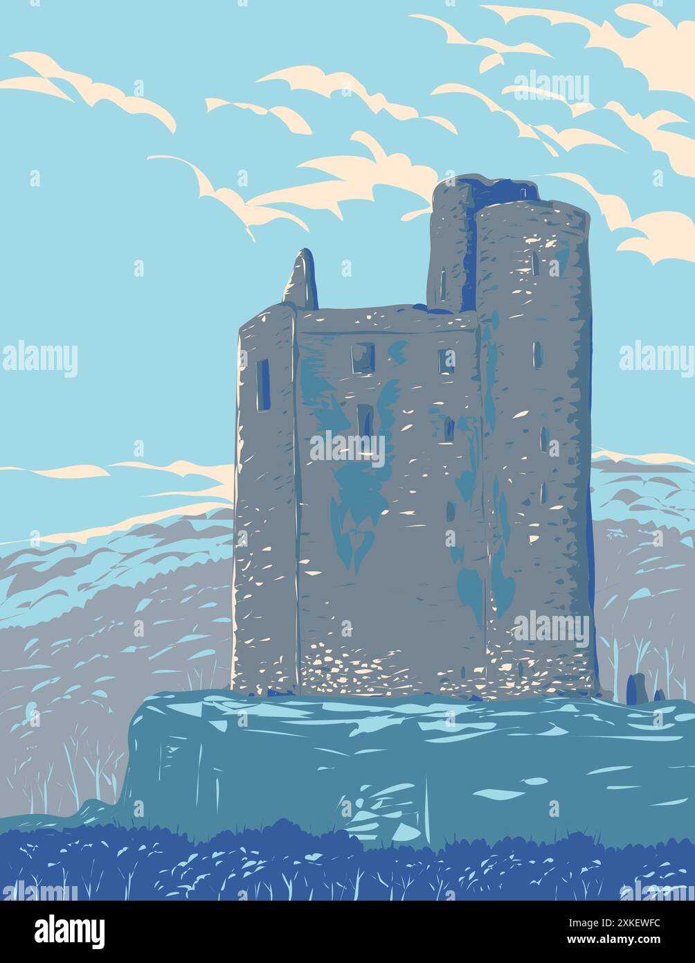 Castle two towers Stock Vector Images - Alamy